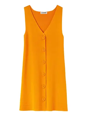 JIL SANDER Jil Sander V-Neck Knitted Minidress Yellow
