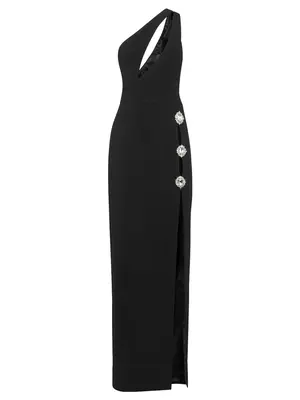 Philipp Plein Brooch-embellished Maxi Dress - Black
