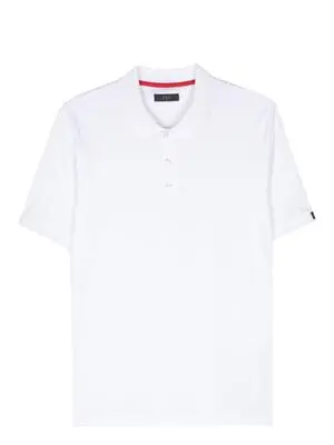 FAY Logo-patch Cotton Polo Shirt - White