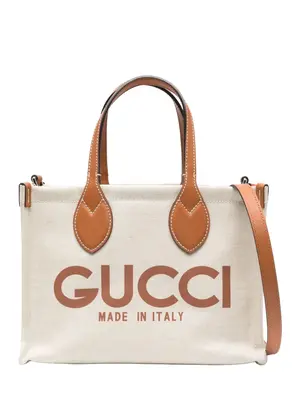 Gucci Mini Logo-print Tote Bag - Neutrals