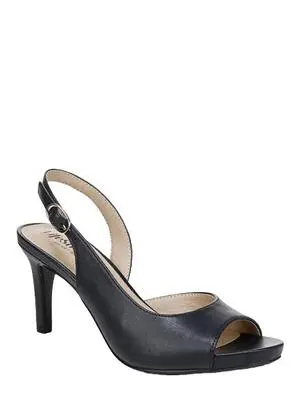 LIFESTRIDE LifeStride Teller Slingback Peep Toe Pumps Navy