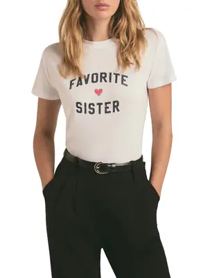 FAVORITE DAUGHTER Favorite Sister Graphic T-shirt - White