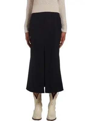 GOLDEN GOOSE Virgin Wool Midi Skirt - Black