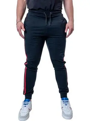 MACEOO Logo Stripe Joggers - Black