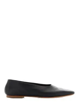Staud Alba Leather Ballet Flats - Black
