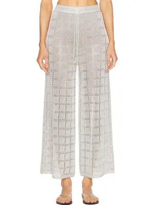 Calle Del Mar Calle Del Mar Crochet Patchwork Pant Silver
