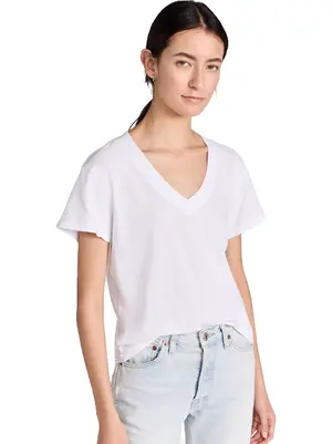 PERFECTWHITETEE Hendrix Cotton Boxy V-neck T-shirt - White