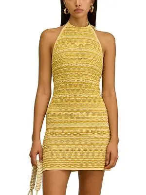 Cult Gaia Erina Knit Halter Dress - Marigold