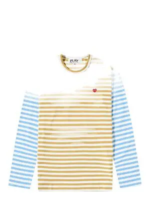 Play Comme Des Garcon Bi-color Long-sleeve T-shirt - Green