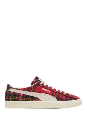 PUMA Harris Tweed X Suede Vintage Tartan Sneakers - Red