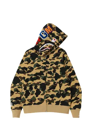A BATHING APE 1st Camo Shark Full Zip Hoodie - Yellow