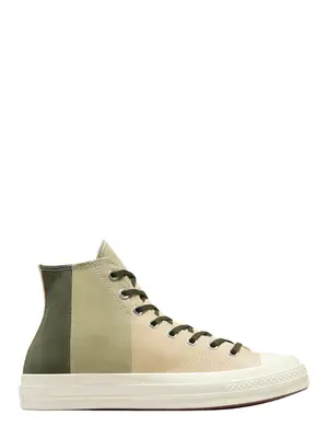 CONVERSE Chuck 70 High Patchwork Suede Sneakers - Cream
