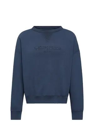 MAISON MARGIELA Logo Cotton Jersey Sweatshirt - Blue