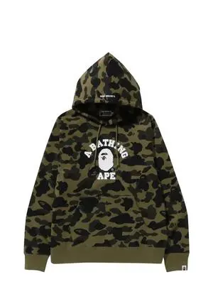 A BATHING APE 1st Camo College Pullover Hoodie - Green