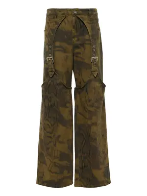 Blumarine Printed Wide-leg Pants - Green