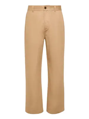 Marni Cotton Gabardine Straight Pants - Neutrals
