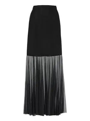 Dolce & Gabbana Tulle-trimmed Maxi Skirt - Black