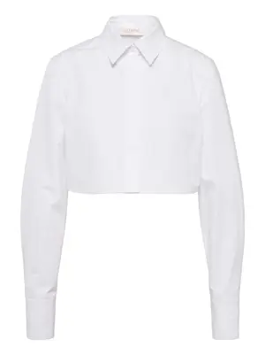 Valentino Garavani Cropped Cotton Poplin Shirt - White