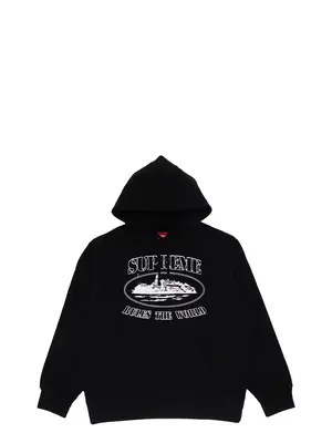 Supreme X Corteiz Rules The World Hooded Sweatshirt - Black