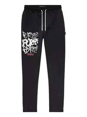 PURPLE BRAND French Terry Sweatpant - Black