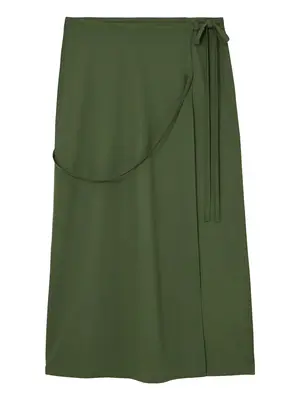 LEMAIRE Wool Midi Wrap Skirt - Green