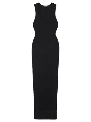 JIL SANDER Ribbed Maxi Dress - Black
