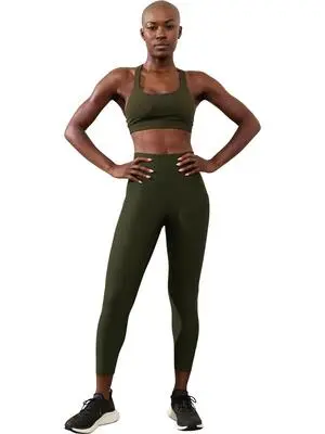 Athleta Interval Stash High Rise 7/8 Legging - Aspen Olive