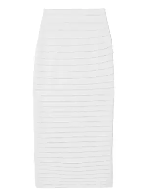 Alaïa Layered Stretch-knit Midi Skirt - White