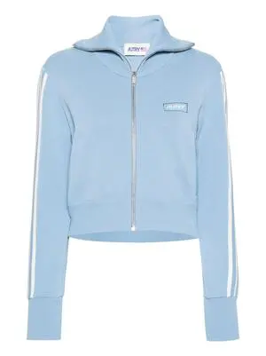 AUTRY Autry Intarsia-Logo Zip-Up Cardigan