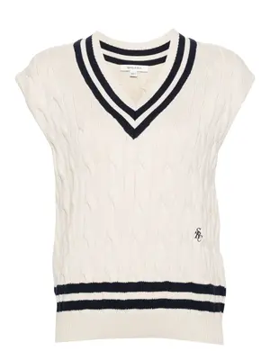 SPORTY & RICH Cable-knit Top - Neutrals