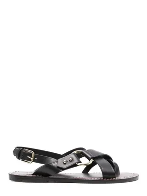 Soeur Florence Leather Sandals - Black