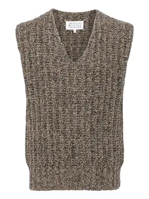 MAISON MARGIELA V-neck Chunky-knit Vest - Grey