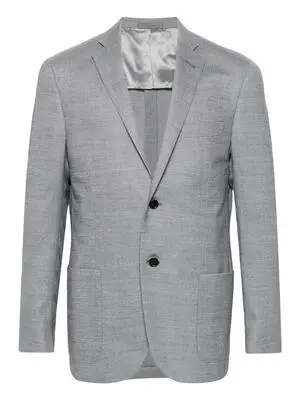 Corneliani Single-breasted Wool-blend Blazer - Grey