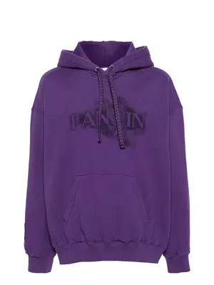LANVIN X Future Logo-print Cotton Hoodie - Purple