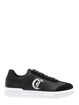 Just Cavalli Logo-print Leather Sneakers - Black