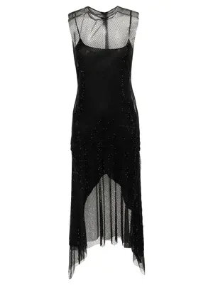 Philosophy Di Lorenzo Serafini Rhinestone-embellished Midi Dress - Black