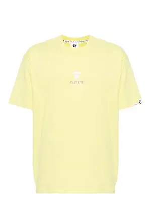 AAPE BY *A BATHING APE Logo-print Cotton T-shirt - Yellow