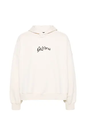 BARROW Logo-print Cotton Hoodie - Neutrals
