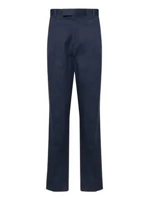Zegna Stretch-cotton Tapered-leg Trousers - Blue