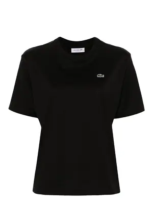 Lacoste Logo-patch Cotton T-shirt - Black