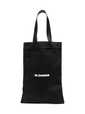 JIL SANDER Large Flat Shopper Tote Bag - Black
