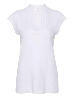 MARANT ETOILE Zankou Linen T-shirt - White