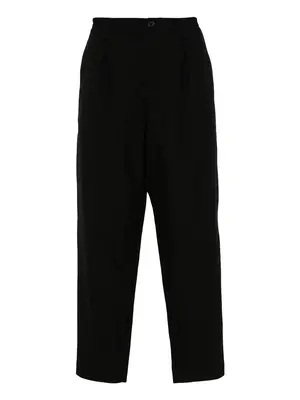 Marni Cropped Wool Tapered Trousers - Black