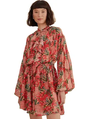 Farm Rio Pineapple Bloom Mini Dress - Pineapple Bloom Red
