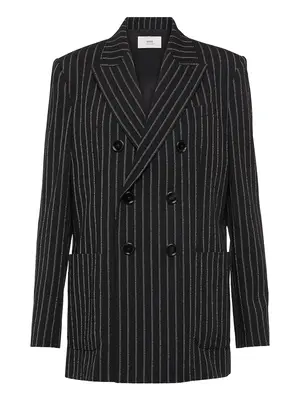 Ami Double-breasted Blazer - Black