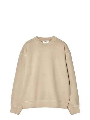 Cos COS Relaxed Washed-Cotton Sweatshirt Beige
