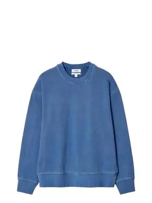Cos COS Relaxed Washed-Cotton Sweatshirt Blue