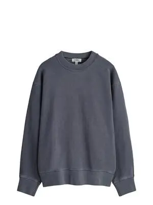 Cos Relaxed Washed-cotton Sweatshirt - Navy
