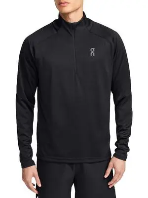 On Climate Knit Quarter Zip Running Top - Black