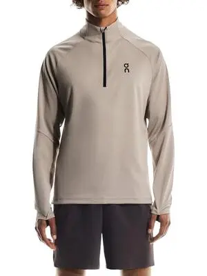 On Climate Knit Quarter Zip Running Top - Desert